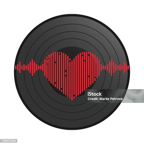 음파 심장이 있는 축음기 비닐 레코드 음악을 사랑합니다 벡터 일러스트 레이 션 음파에 대한 스톡 벡터 아트 및 기타 이미지 음파 하트 모양 검은색 Istock