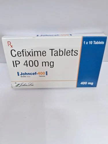 Johncef 400mg Tab Cefixime DT Packaging Size 10X10 At Rs 280 Stripe