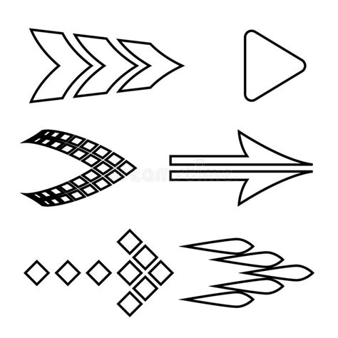 Conjunto De Iconos De Flechas Planas Stock de ilustración Ilustración