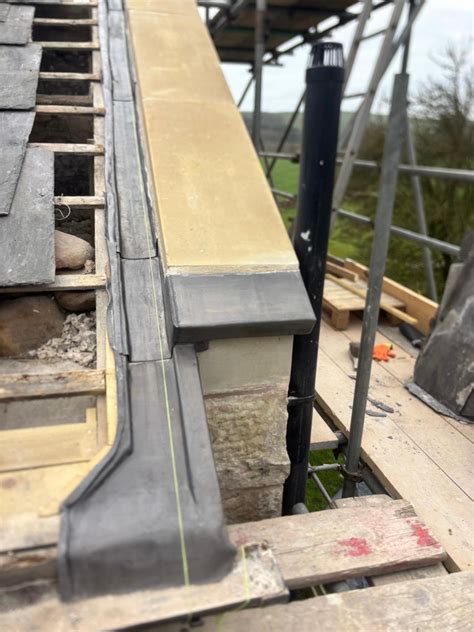 Installation Of Lead Secret Gutter And New Coping Stones Heritage Property Repairs