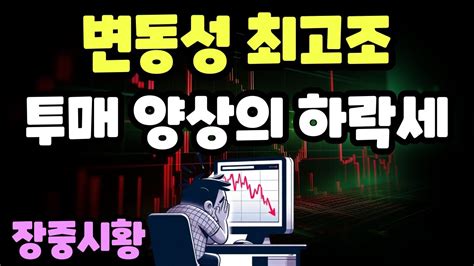 장중시황 12 6 투매양상의 하락세 외인 기관은 매수전환 변동성 최고조에 달할듯 매수는 지수관련주로 보세요 YouTube