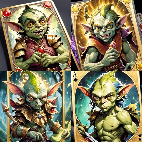 Goblin Playing Card In Anime Style With Glossy Fin Ai Art