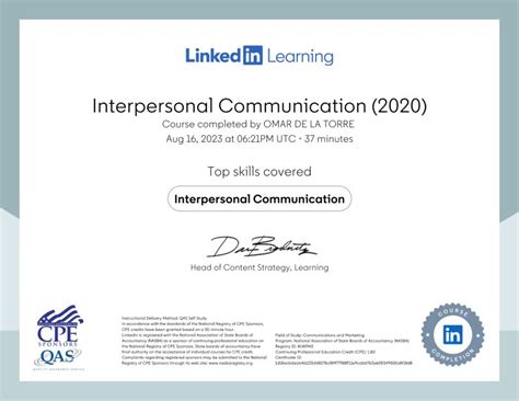 Omar De La Torre On Linkedin Certificate Of Completion
