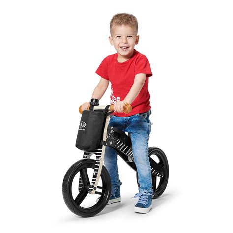 Kinderkraft Runner Draisienne en bois avec casque enfant Modèle Vintage Black