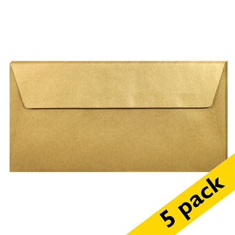 Clairefontaine Ea5 6 Gold Coloured Envelopes 120g 5 Pack