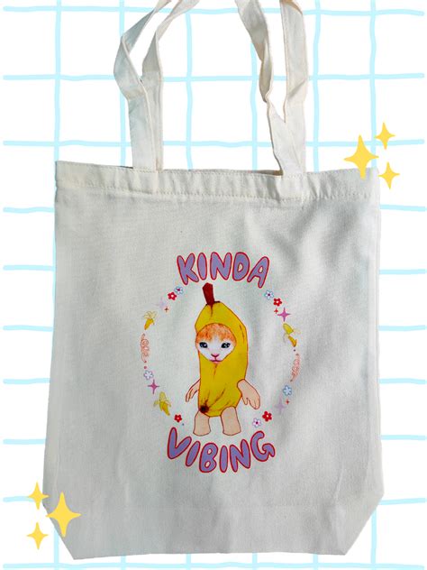 Banana Cat Meme Tote Bag Shopee Malaysia