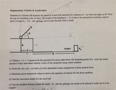 Displacement Velocity Acceleration Students In A Chegg