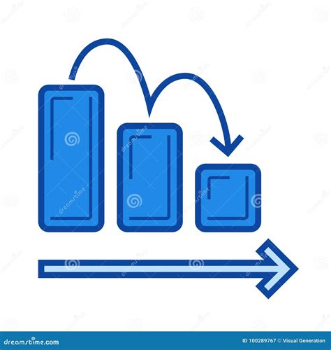 Declining Graph Line Icon Stock Vector Illustration Of Fall