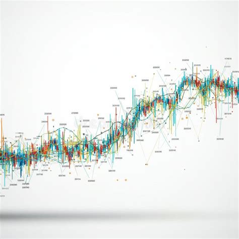 Graphical Visualization Illustrating Complex Data Sets With Multicolored Lines And Bars Stock