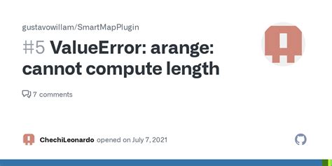 Valueerror Arange Cannot Compute Length · Issue 5 · Gustavowillam