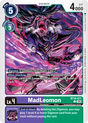 Madleomon Bt Digimon Card Database Digimoncard