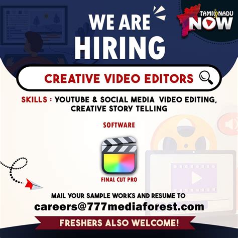 Venkatesh Muthu On Linkedin 🎥 Join Our Team Video Editor Position