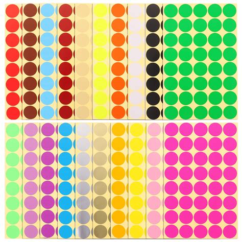 Nuolux 20 Sheets Of Multifunction Dot Decals Round Label Sticker Round