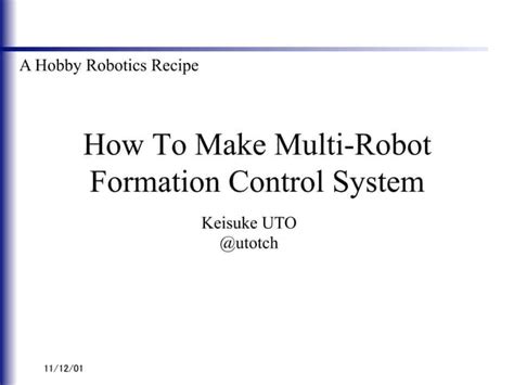 How To Make Multi Robots Formation Control System Pdf