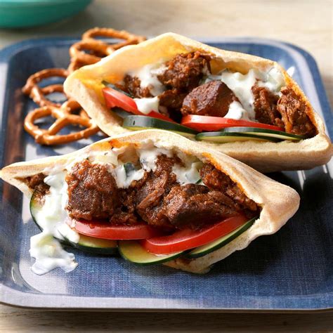 Lamb Pitas With Yogurt Sauce Recipe How To Make It