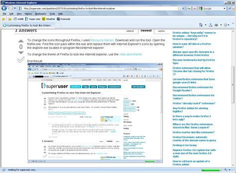 windows customizing firefox to look like internet explorer super user