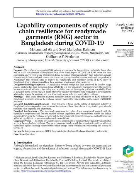 Pdf Capability Components Of Supply Chain Resilience For Dokumentips