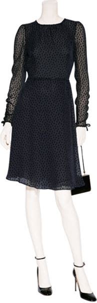 Valentino Black Polka Dot Sheer Dress In Black Lyst