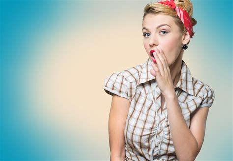 Premium Photo Beautiful Young Woman With Pin Up Make Up