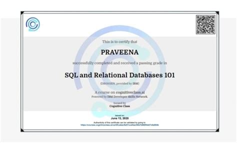 Excited To Share That Ive Successfully Completed The Sql And Relational Databases 101 Course