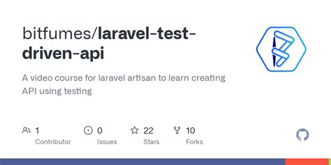 Github Bitfumeslaravel Test Driven Api A Video Course For Laravel Artisan To Learn Creating