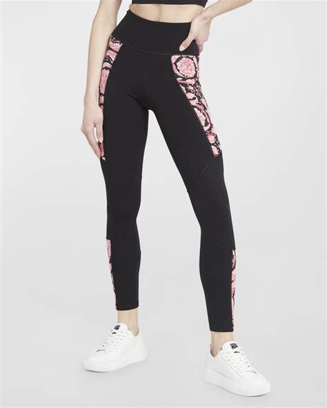 Versace Barocco High Rise Gym Leggings Neiman Marcus