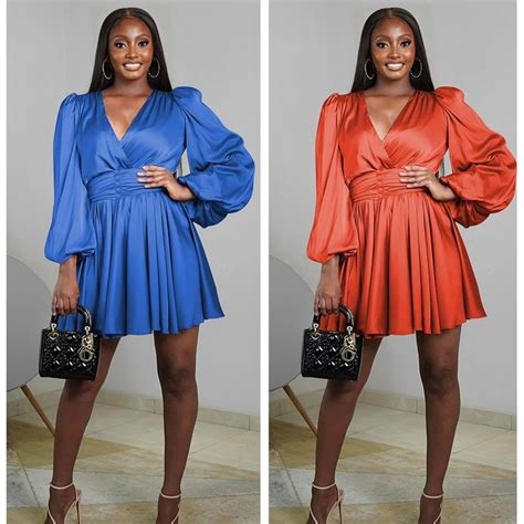 Long Sleeve V Neck Mini Dress Yellow Sub Trading