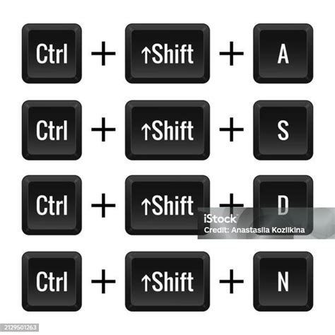 keyboard combinations of ctrl shift and a s d n hotkeys control macro