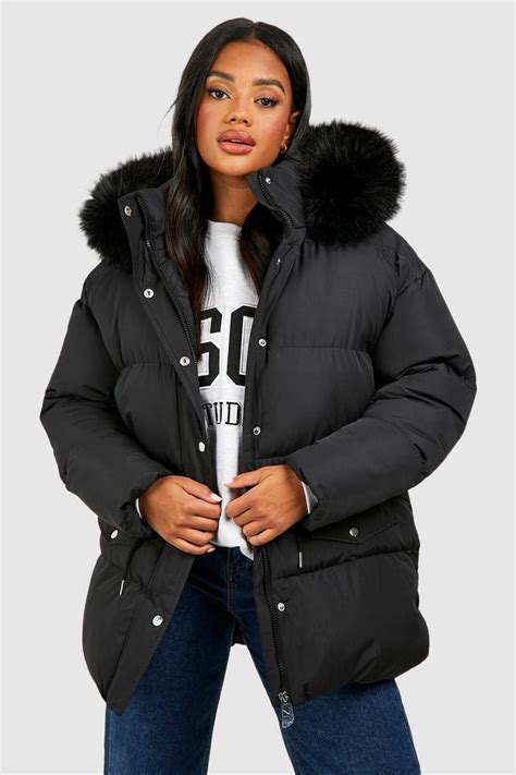 Faux Fur Trim Parka Boohoo Uk