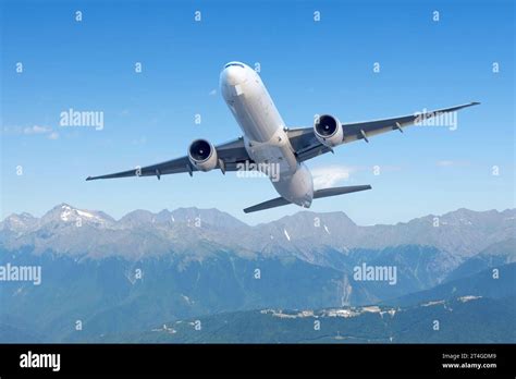 Jet Airplane Taking Off Climb From Airport Passenger Airplane Is