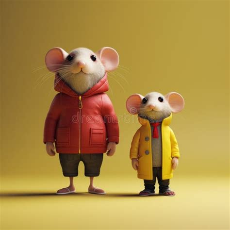 Minimalist 3d Character Mouse And David Stock Illustration Illustration Of Dressed Vibrant