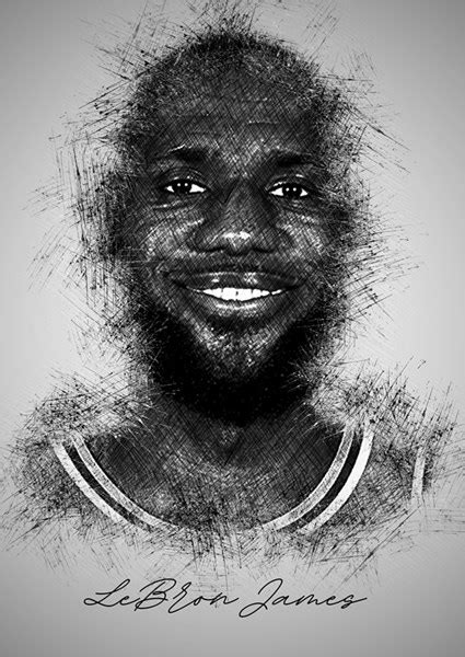 Lebron James Plakaty And Art Prints Autorstwa Sketch Art Printler