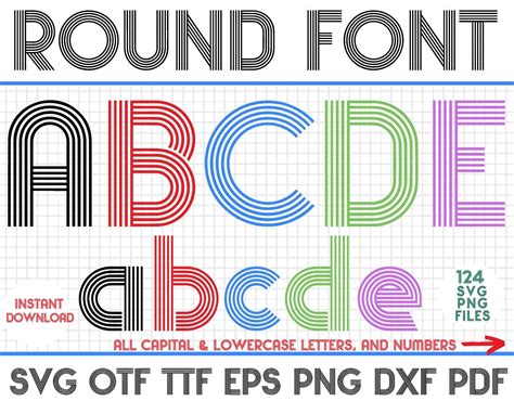 Round Font Round Font Svg Round Font Png Round Letters Svg Round Alphabet Svg Round Numbers