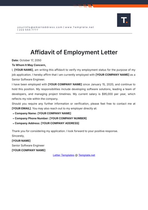Free Affidavit Letter Templates Editable And Printable