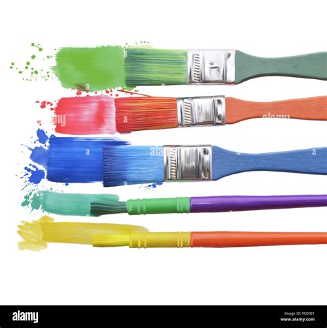 Paints And Brushes Stock Photo - Alamy