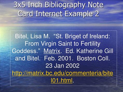 Ppt 3x5 Inch Bibliography Note Card Powerpoint Presentation Free Download Id 2750137