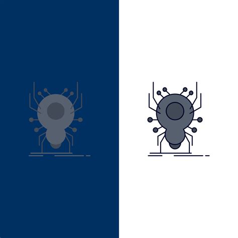 Bug Insect Spider Virus App Flat Color Icon Vector Vector Art