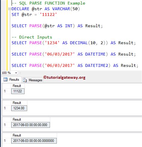 Sql Parse Function