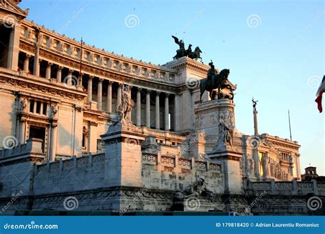 The Monument Of Vittorio Emanuele II Or Altar Of The Fatherland Stock