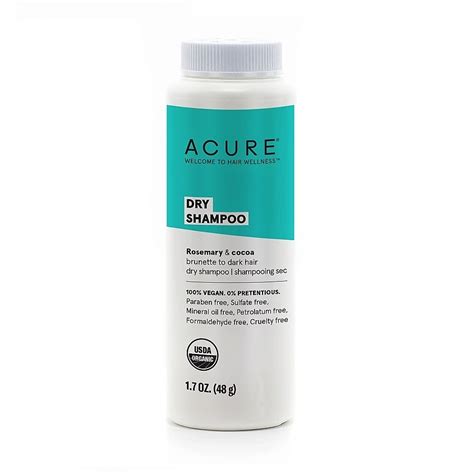 ACURE Органический сухой шампунь для тёмных волос Розмарин и Какао Dry ...