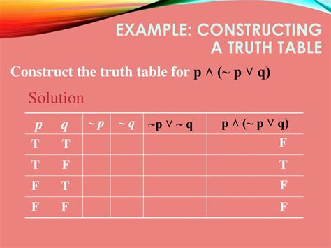 Truth Tables and Equivalent Statements - ppt download