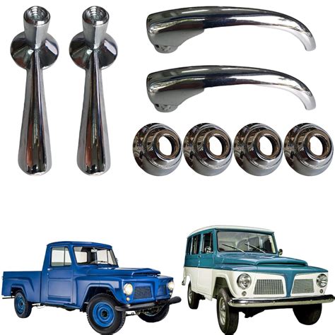 Kit De Maçanetas Interna E Molduras Das Portas Da Rural F Ford Willys Jipebras