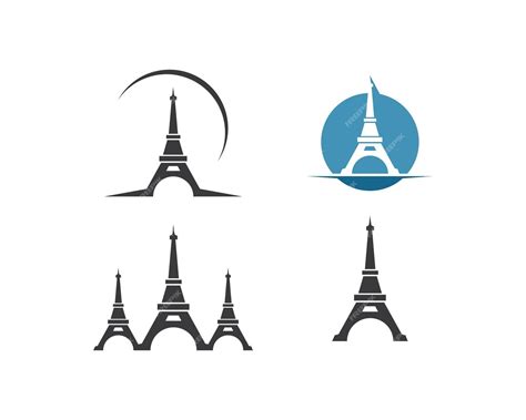 Ilustración De Vector De Icono De Torre Eiffel Vector Premium