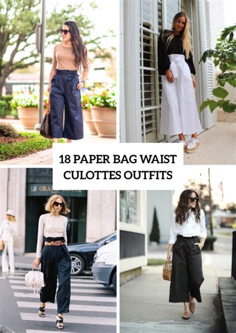 18 Outfits With Paper Bag Waist Culottes Styleoholic