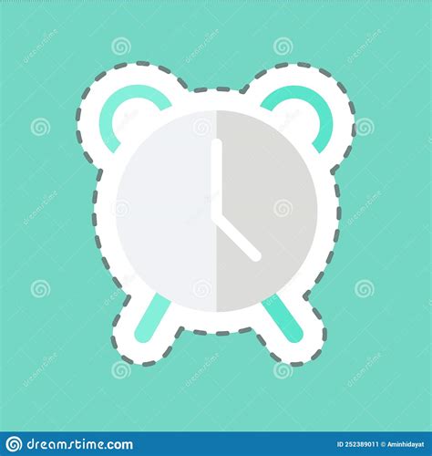 Sticker Line Cut Alarm Suitable For Mobile Apps Symbol Simple Design Editable Design Template