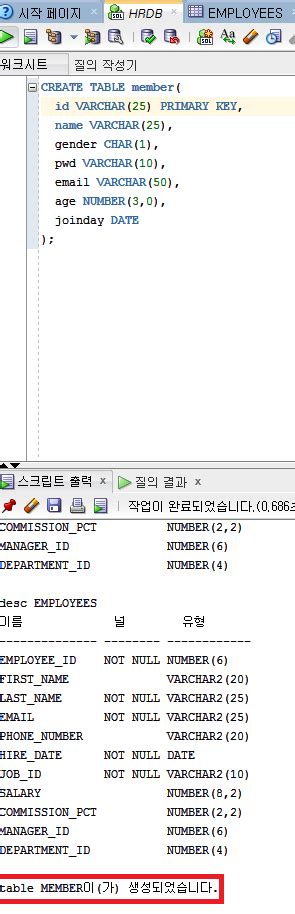 테이블 생성 및 등록 조회 삽입 수정 삭제 네이버 블로그
