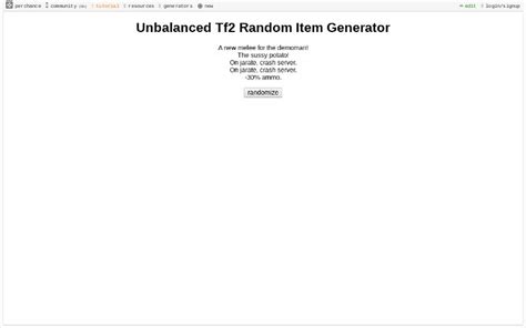 Unbalanced Tf2 Random Item Generator