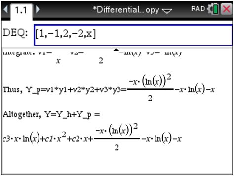 Tinspire Cx Cas Nonhomogeneous Nonlinear Cauchy Euler 3 Order