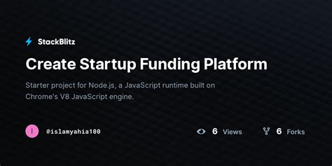 Create Startup Funding Platform StackBlitz