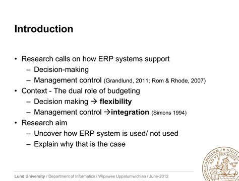 Understanding The ERP System Use In Budgeting PPT